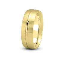 Low Dome With Recessed Groove (5mm) - 18K Yellow Gold