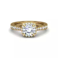 Riley Halo Engagement Ring - 14K Yellow Gold