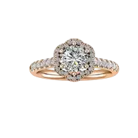Cali Halo Engagement Ring - 14K Rose Gold