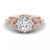 Gracelynn Halo Engagement Ring - 14K Rose Gold