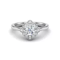 Brinley Halo Engagement Ring - Platinum