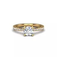 Emory Hidden Halo And Pave Engagement Ring - 14K Yellow Gold