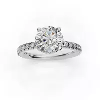 Amanda Double Hidden Halo Engagement Ring - 14K White Gold