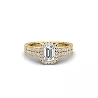 Anya Hidden Halo Engagement Ring - 14K Yellow Gold