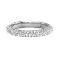 Skyler Rolled Pavé Band - 14K White Gold