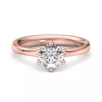 Kaylee 6 Prong Tapered Engagement Ring - 14K Rose Gold