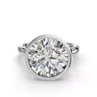 Emery Bezel Solitaire Engagement Ring (2.5mm) - 18K Yellow Gold