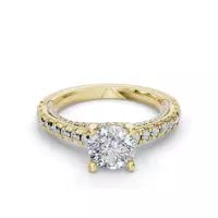 Hanna Pavé Cathedral Engagement Ring - 14K Yellow Gold