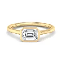 Harper Bezel Cathedral Engagement Ring - 18K Yellow Gold