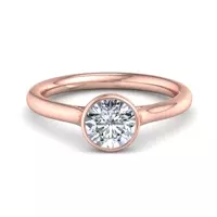 Emery Bezel Solitaire Engagement Ring - 14K Rose Gold