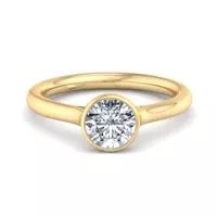 Emery Bezel Solitaire Engagement Ring - 18K Yellow Gold