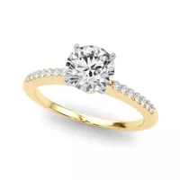 Cali French Pavé Diamond Engagement Ring - 14K Yellow Gold