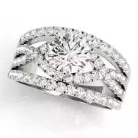 Ama Pavé Diamond Engagement Ring - 14K White Gold