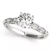 Percy Vintage Inspired Engagement Ring - Platinum