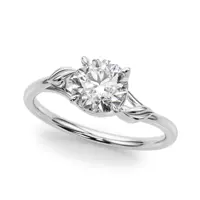 Alex Nature Inspired Solitaire Engagement Ring - 14K White Gold