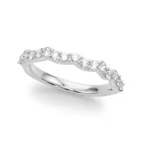 Geraldine Curved Pave Diamond Band - 14K White Gold