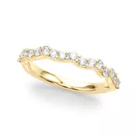 Geraldine Curved Pave Diamond Band - 18K Yellow Gold
