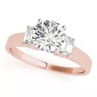 Jana Three Stone Engagement Ring - 14K Rose Gold