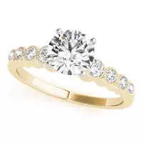 Vale Vintage Style Engagement Ring - 14K Yellow Gold