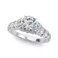 Brie Pavé Diamond Engagement Ring - 18K White Gold