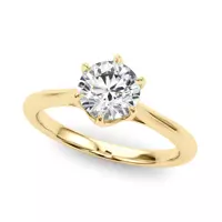 Lovella 6 Prong Solitaire Engagement Ring - 14K Yellow Gold