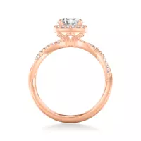 Mckenzie Diamond Twist Halo Engagement Ring - 14K Rose Gold