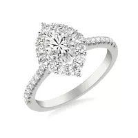 Maxine Halo Engagement Ring - 18K White Gold