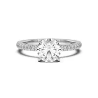Penny Pavé Diamond Hidden Halo Engagement Ring - Platinum