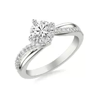 Celine Diamond Twist Engagement ring - Platinum