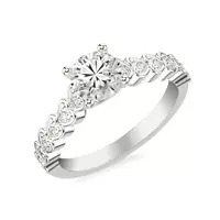 Corazon Pavé Engagement Ring - Platinum