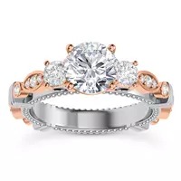 Crater Diamond Engagement Ring - 14K Rose Gold