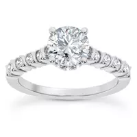 Rave XO Hidden Halo Engagement Ring - Platinum
