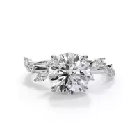 Autumn Cascade Diamond Engagement Ring - 14K White Gold