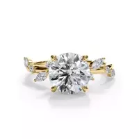Autumn Cascade Diamond Engagement Ring - 14K Yellow Gold