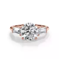 Bellora Grand Tapered Lab Baguette Engagement Ring - 18K Rose Gold