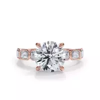 Bellora East-West Emerald-Cut Diamond Bezel Engagement Ring - 14K Rose Gold