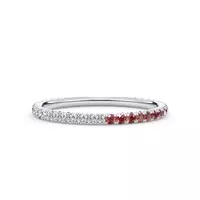 Dual Harmony Ruby and Diamond Eternity Band - 14K White Gold