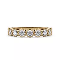 Round Bezel Diamond Band (.50ct. tw.) - 14K Yellow Gold