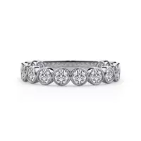 Round Bezel Diamond Band (.84ct. tw.) - 14K White Gold