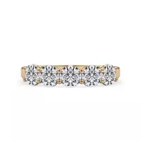 Classic Five-Stone Round Lab Diamond Band (1.25ct. tw.) - 14K Yellow Gold