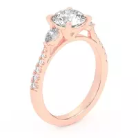 Taryn Pear 3-Stone With Pavé Engagement Ring - 14K Rose Gold