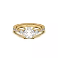 Taryn Pear 3-Stone With Pavé Engagement Ring - 14K Yellow Gold