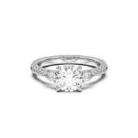 Taryn Pear 3-Stone With Pavé Engagement Ring - Platinum