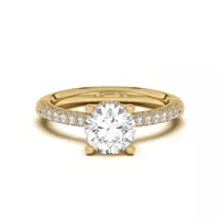Ivana Triple Row Diamond Halo Ring With Bezel Accent Engagement Ring ...