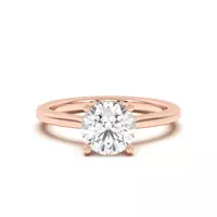Sonja Diamond Bridge Hidden Halo Engagement Ring - 18K Rose Gold