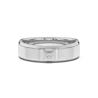 Raised Bezel Princess-Cut Band - Platinum