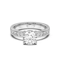 Sherry Princess Channel-Set Engagement Ring - 14K White Gold