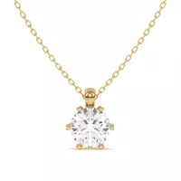 Romance Solitaire Pendant - 18K Yellow Gold