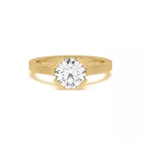 Vista Split Bezel Engagement Ring - 14K Yellow Gold