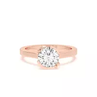 Fusion Mixed Prong Engagement Ring - 18K Rose Gold